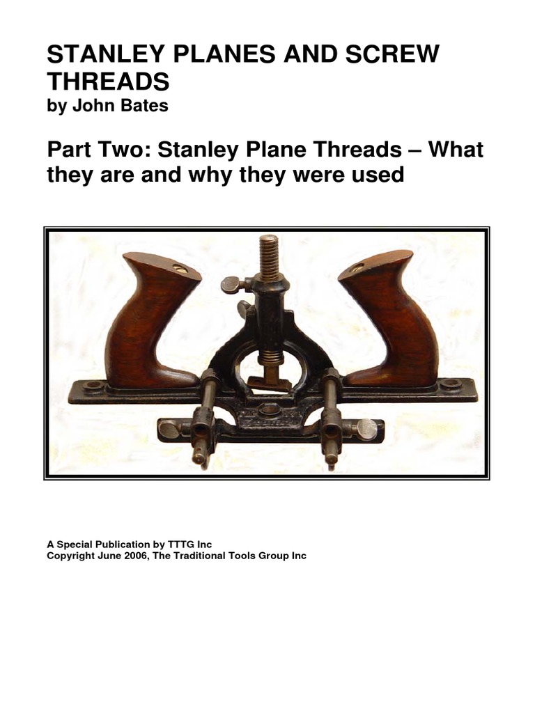 Stanley Planes and Screw Threads - Part 2 PDF | PDF | Standardization ...
