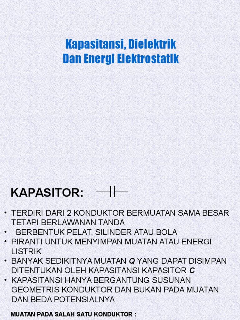 Kapasitansi Dielektrik Dan Energi Elektrostatik | PDF