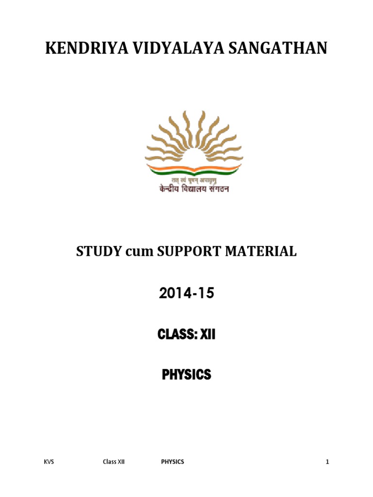 Study Material Class Xii Physics PDF | PDF | Capacitor | Electrical Resistivity And Conductivity