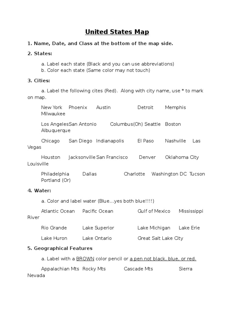 United States Map Instructions 2016 | PDF