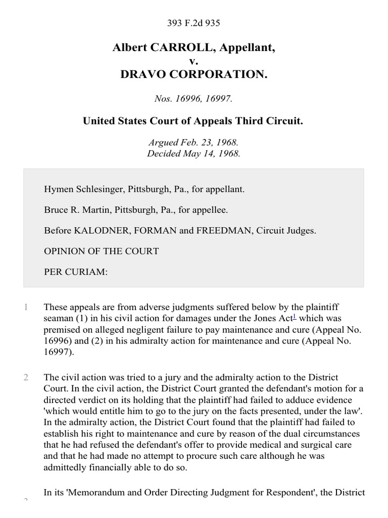 Carroll v. Dravo Corp. Appeals Decision | PDF