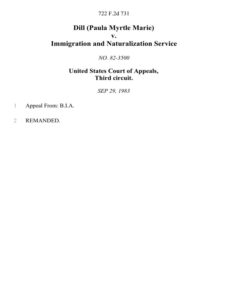 Dill (Paula Myrtle Marie) v. Immigration and Naturalization Service ...
