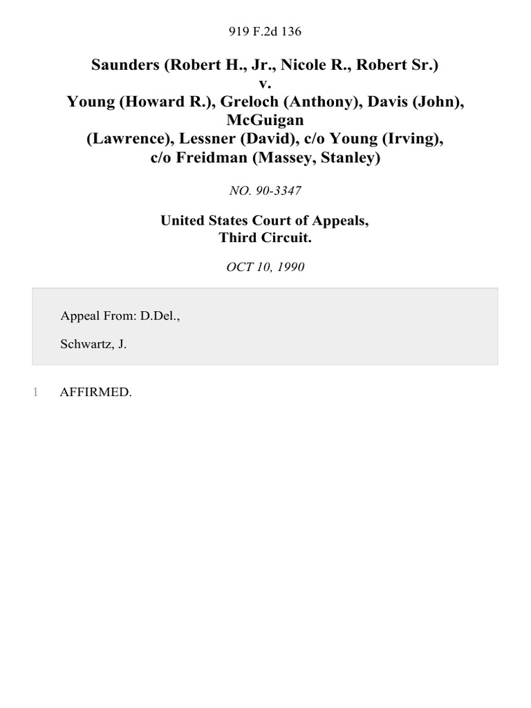 Saunders (Robert H., Jr., Nicole R., Robert Sr.) v. Young (Howard R ...