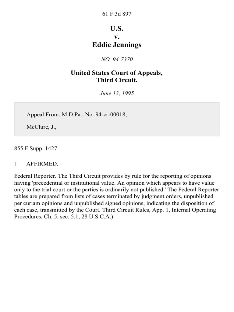 U.S. v. Eddie Jennings: Third Circuit Ruling | PDF