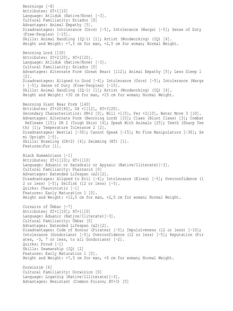 All Races of The Lord of The Rings | PDF | Elf (Middle Earth) | Dwarf ...