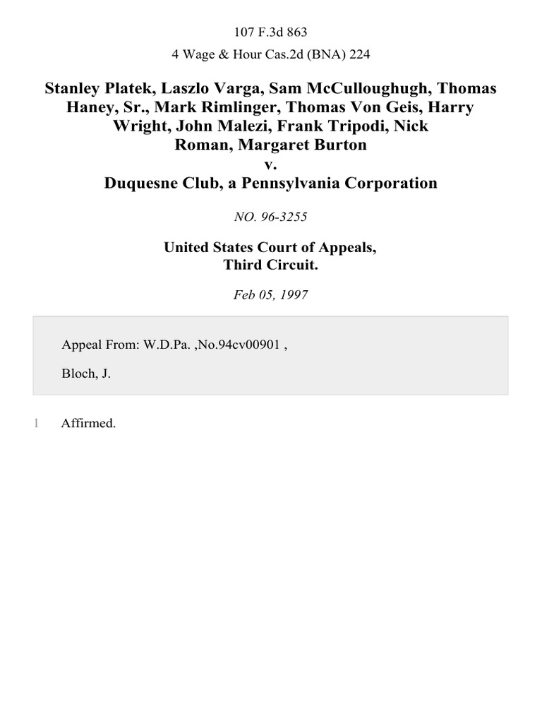 United States Court of Appeals, Third Circuit.: 107 F.3d 863 4 Wage ...