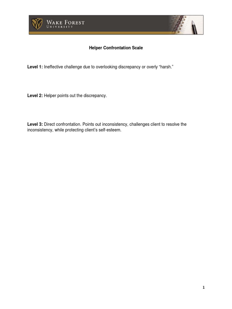 Helper Confrontation Scale Explained | PDF