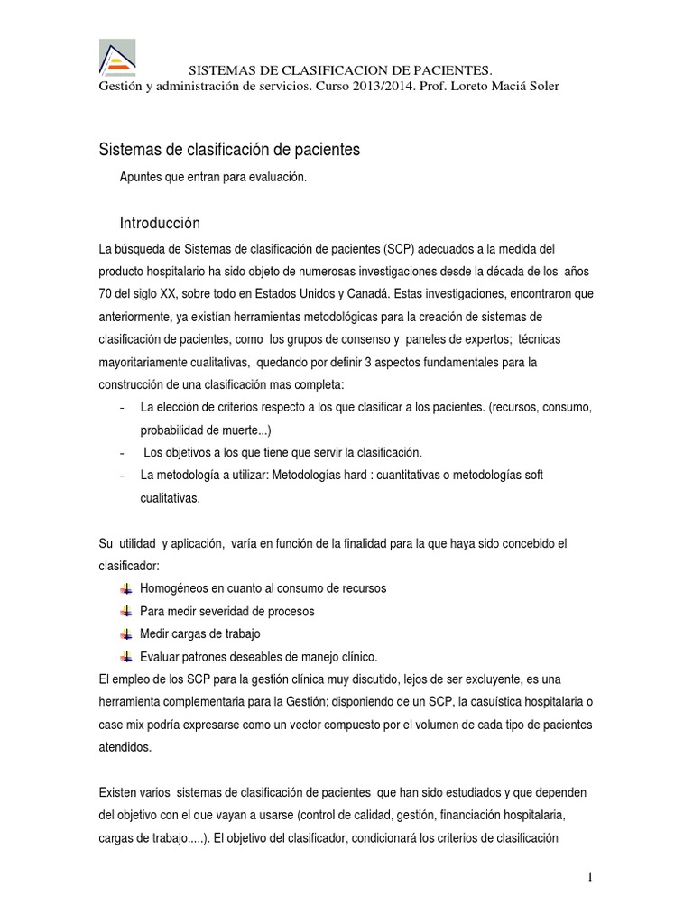 An Overview of Patient Classification Systems: Objectives ...