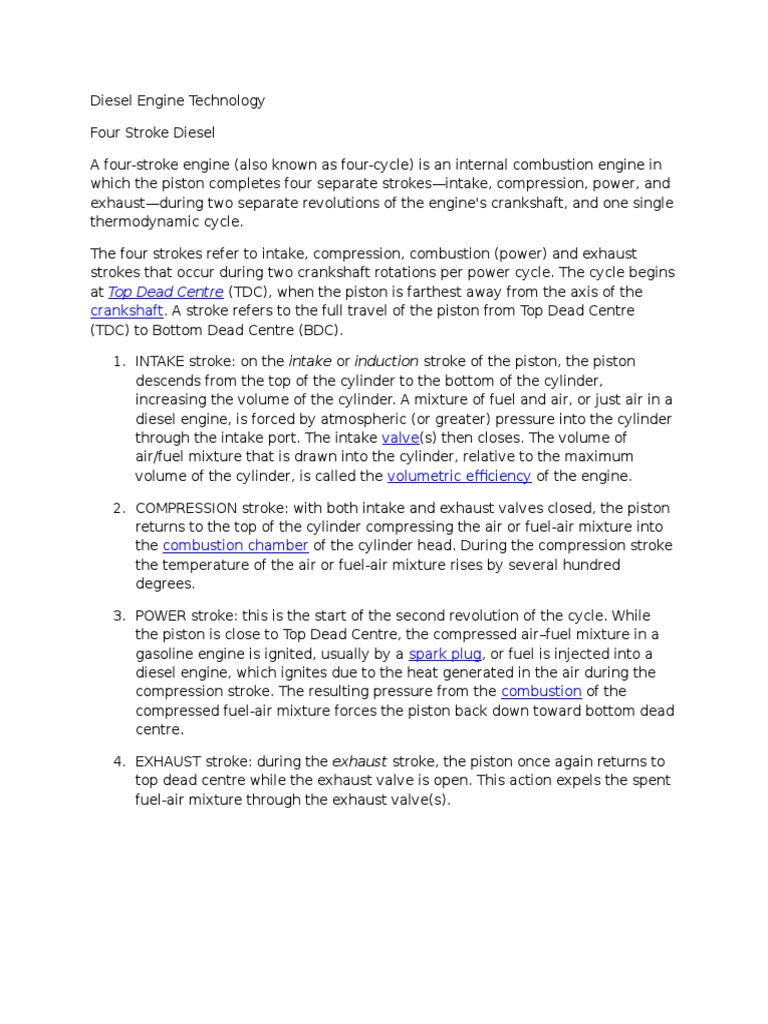 Diesel Engine Technology | PDF | Internal Combustion Engine | Diesel Engine