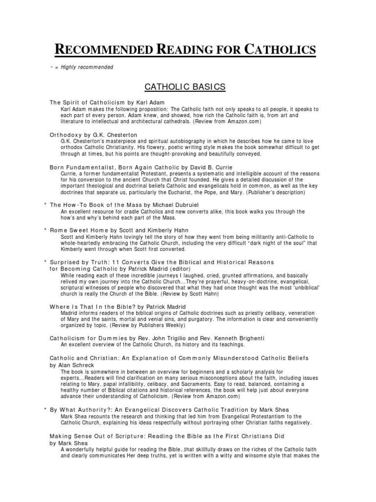 Recommended Reading Rcia PDF | PDF | Catholic Church | Eucharist