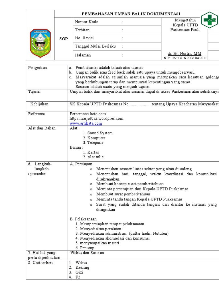4.1.2 EP 3 SOP Pembahasan Umpan Balik | PDF