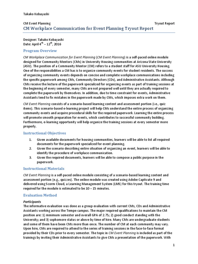 TK Tryout Report | PDF | Educational Technology | Arizona State University