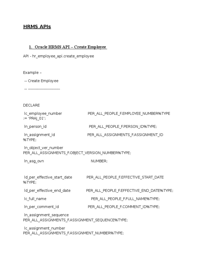 HRMS APIs | Download Free PDF | Input/Output | Computing And Information Technology