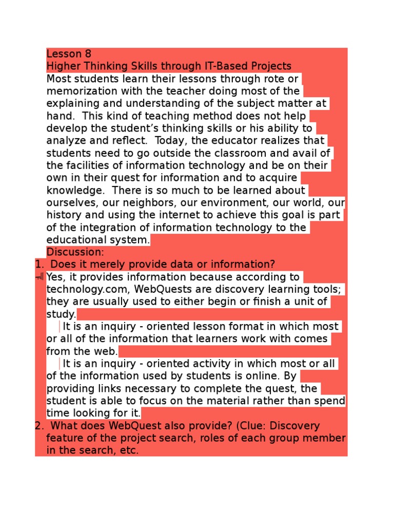 Lesson 8 Edtech2 | PDF | Educational Technology | Quality Of Life