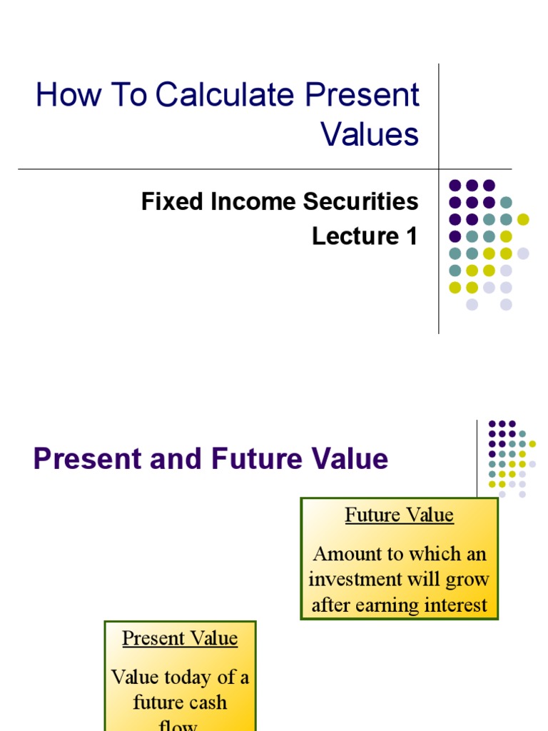 How To Calculate Present Values: Fixed Income Securities | Present Value | Net Present Value
