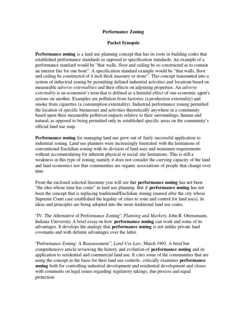 An Overview of Performance Zoning: Its History, Applications ...