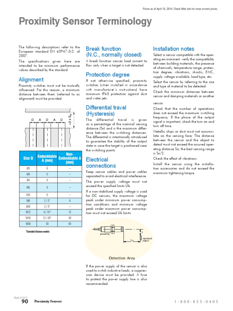 Proximity Sensor Terminology: Break Function (N.C., Normally Closed ...