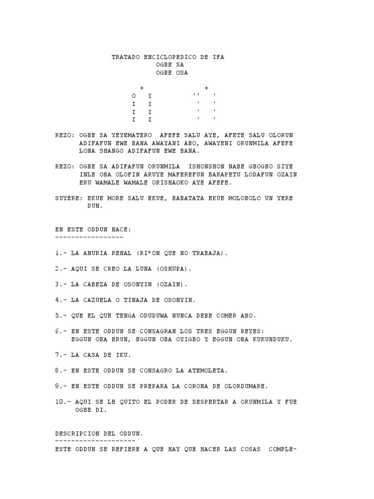 Ogbe Osa o Sa | PDF