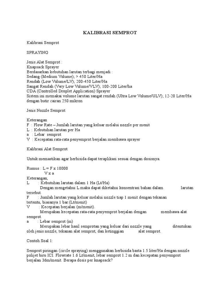 Kalibrasi Semprot | PDF