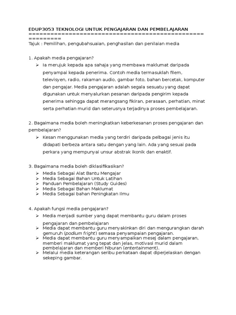 Edup3053 Teknologi Untuk Pengajaran Dan Pembelajaran | PDF