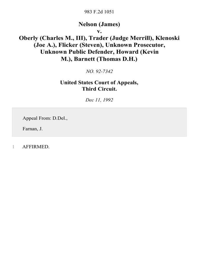 Nelson (James) v. Oberly (Charles M., Iii), Trader (Judge Merrill ...