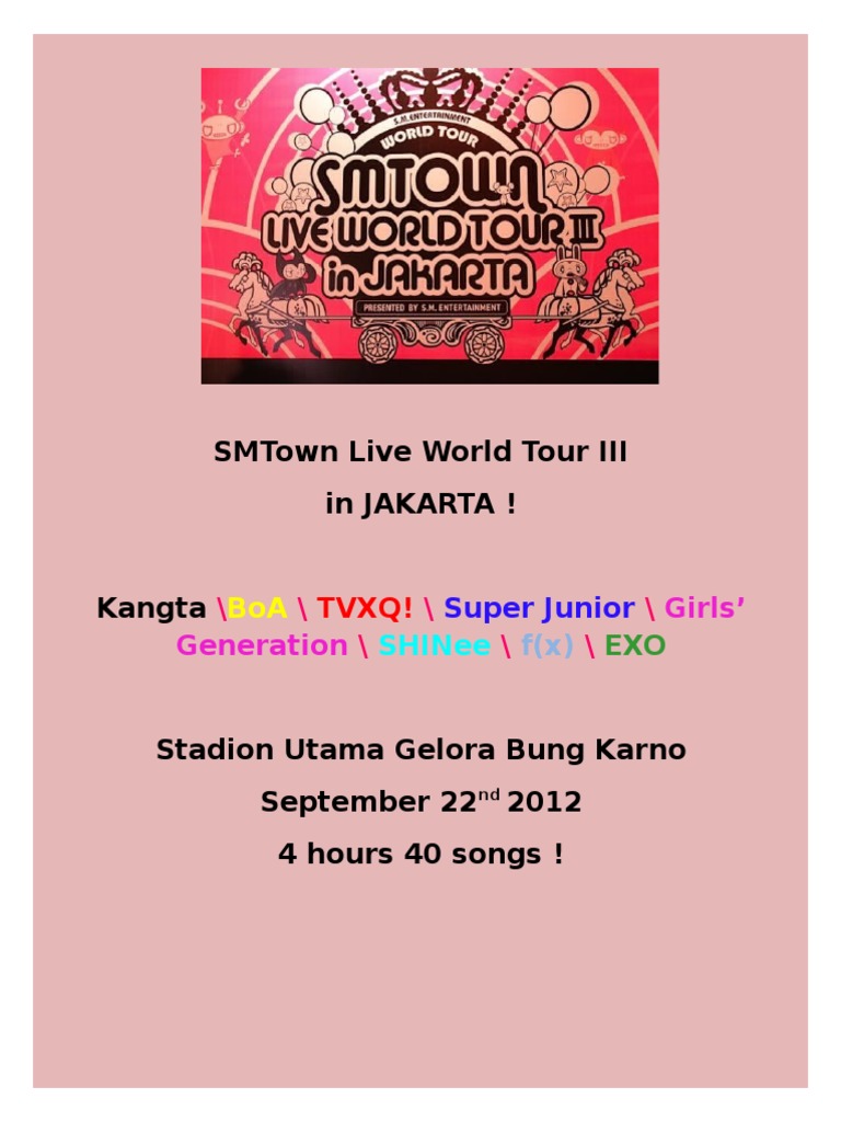 Advertisement - SMTown Live World Tour III | PDF