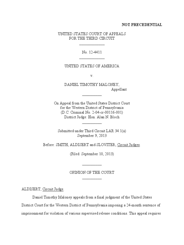 Not Precedential | PDF | United States Federal Probation And Supervised ...