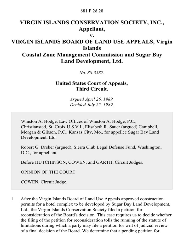 Virgin Islands Conservation Society, Inc. v. Virgin Islands Board of ...