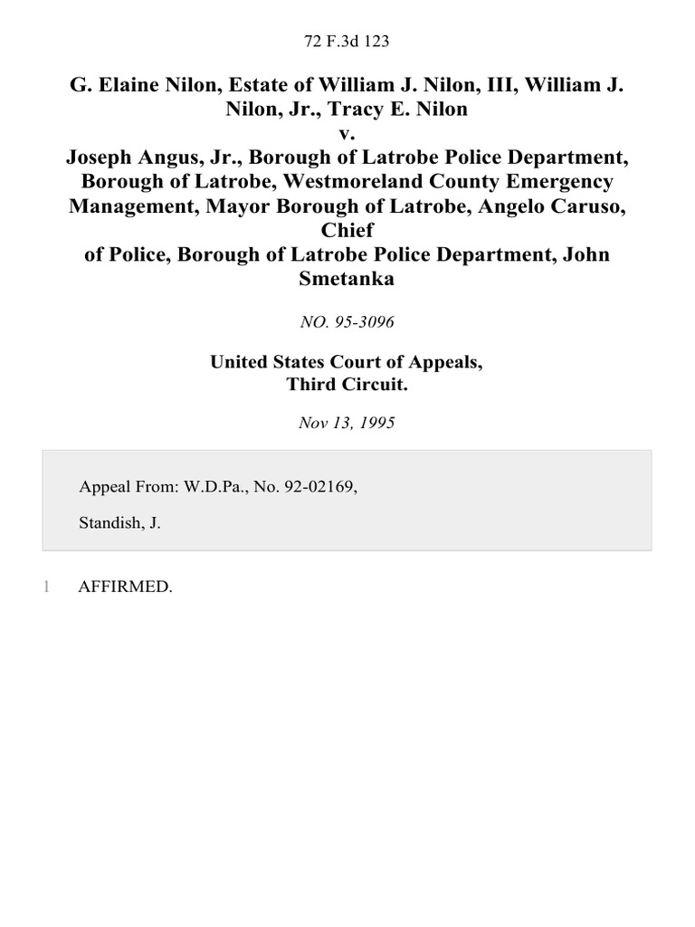 Legal Appeal: Nilon Estate v. Latrobe | PDF