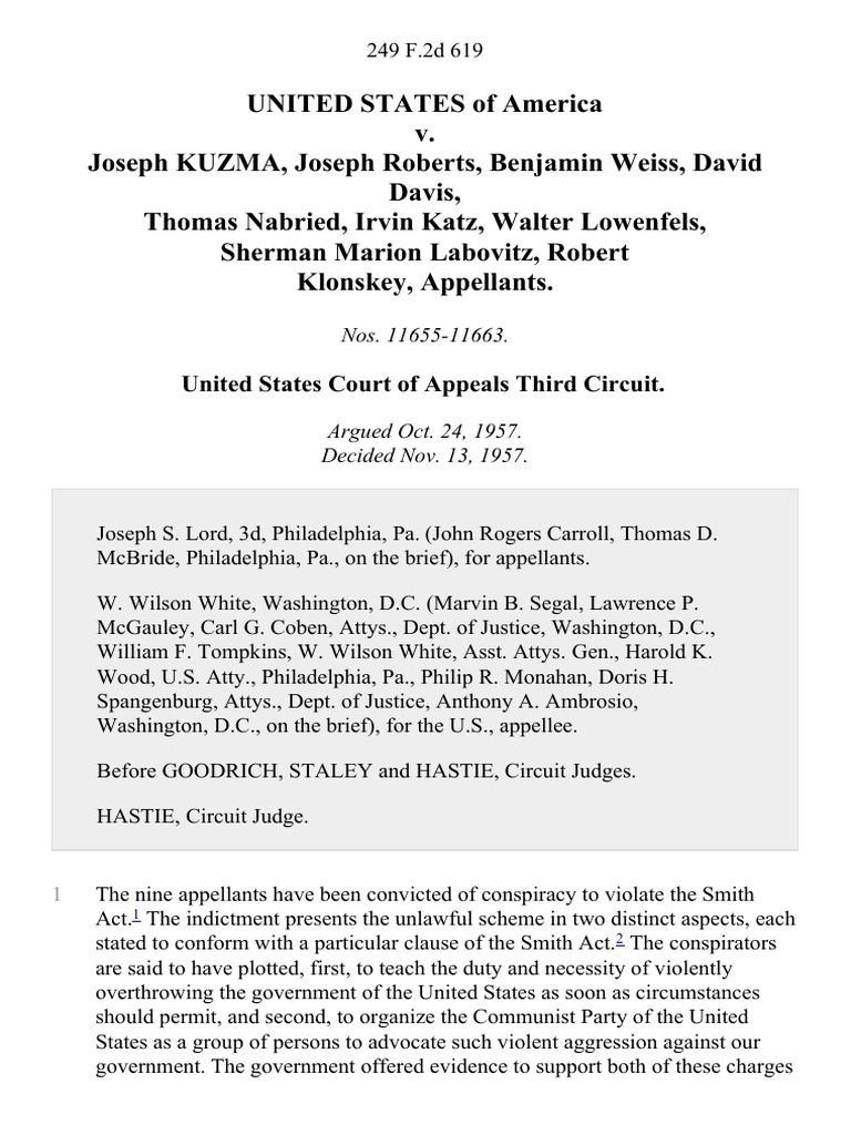 United States v. Joseph Kuzma, Joseph Roberts, Benjamin Weiss, David ...