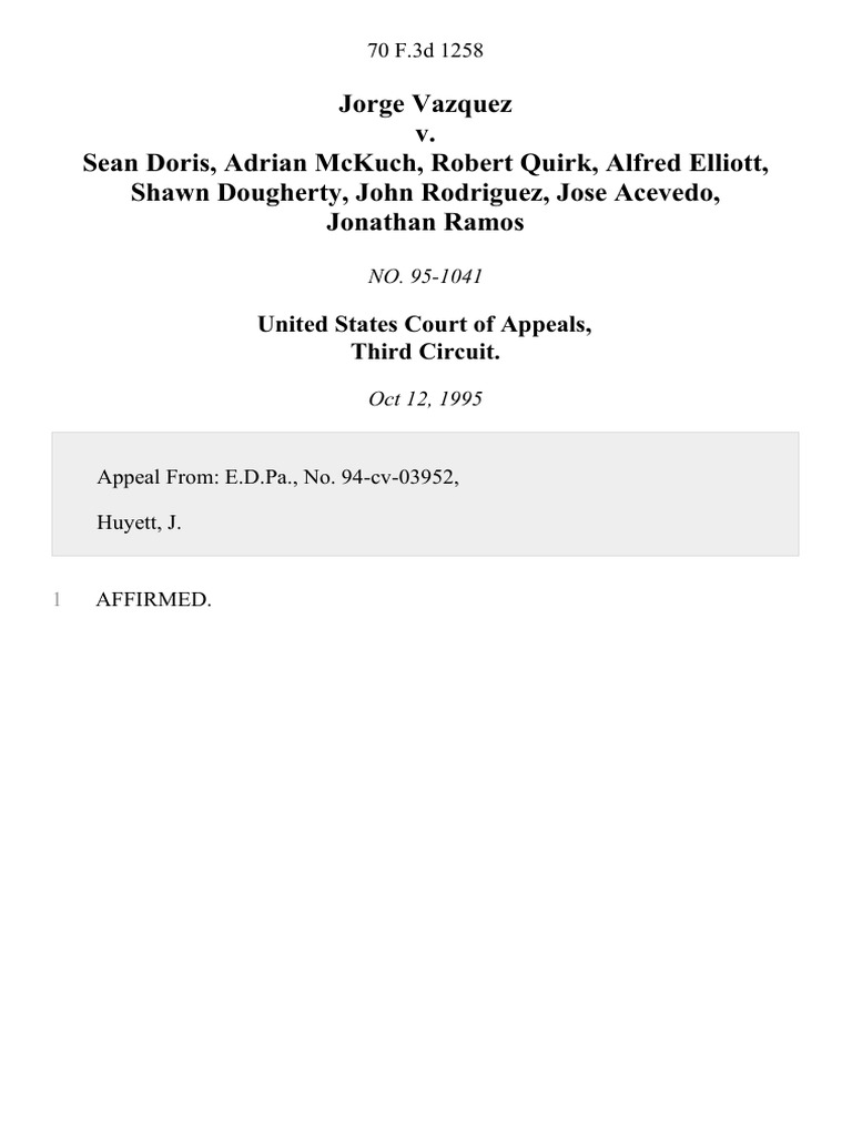 Jorge Vazquez V. Sean Doris, Adrian Mckuch, Robert Quirk, Alfred ...