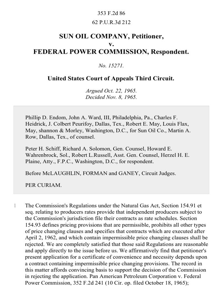 Sun Oil Co. v. Federal Power Commission | PDF