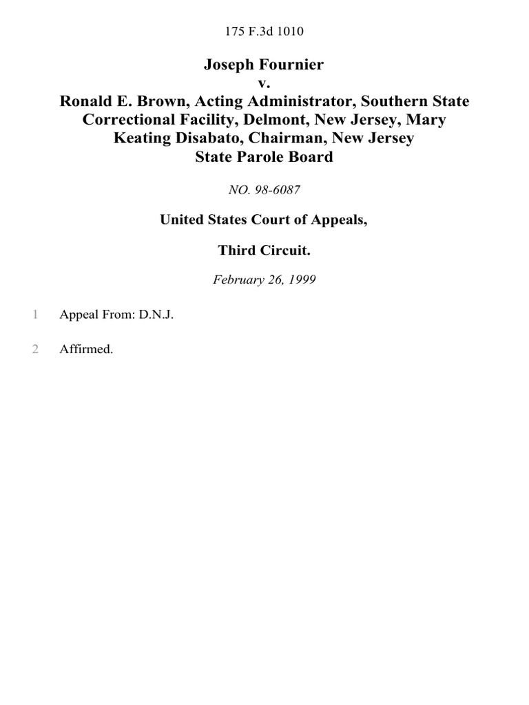 Joseph Fournier v. Ronald E. Brown, Acting Administrator, Southern ...