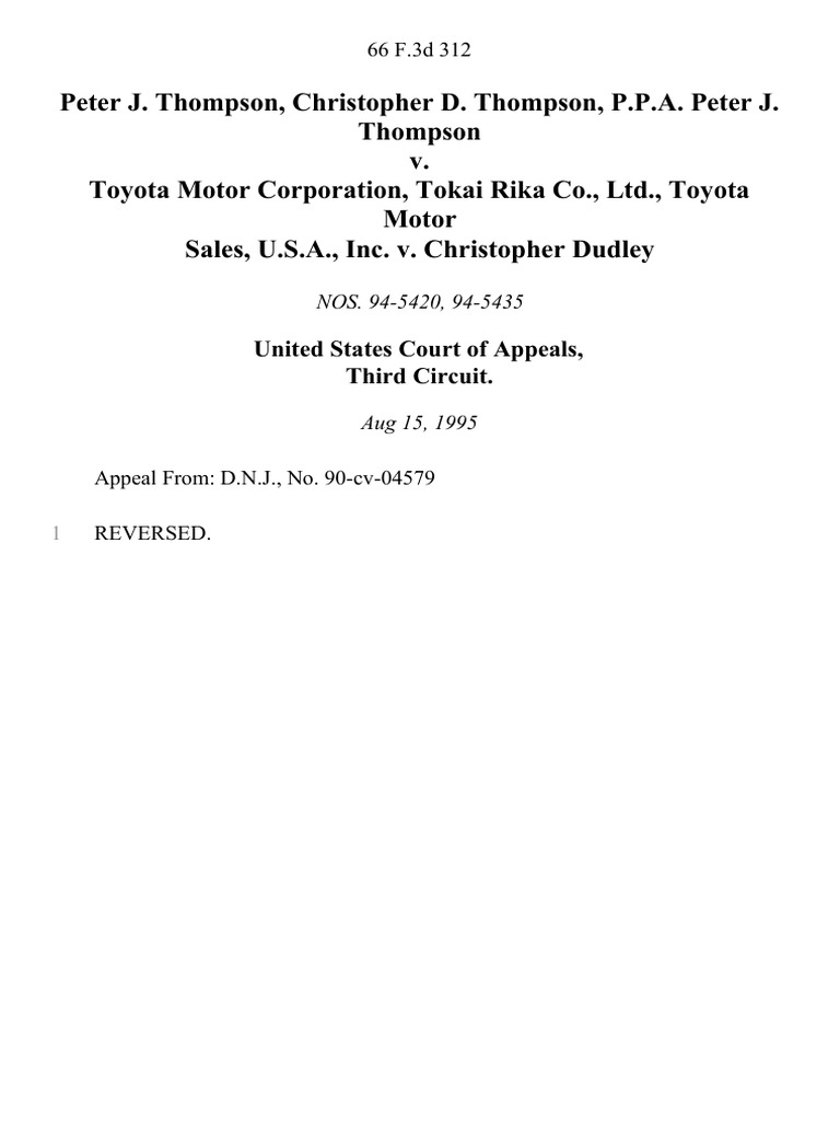 Peter J. Thompson, Christopher D. Thompson, P.P.A. Peter J. Thompson v ...