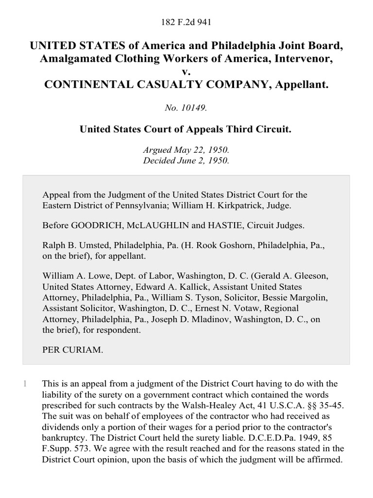 United States of America and Philadelphia Joint Board, Amalgamated ...