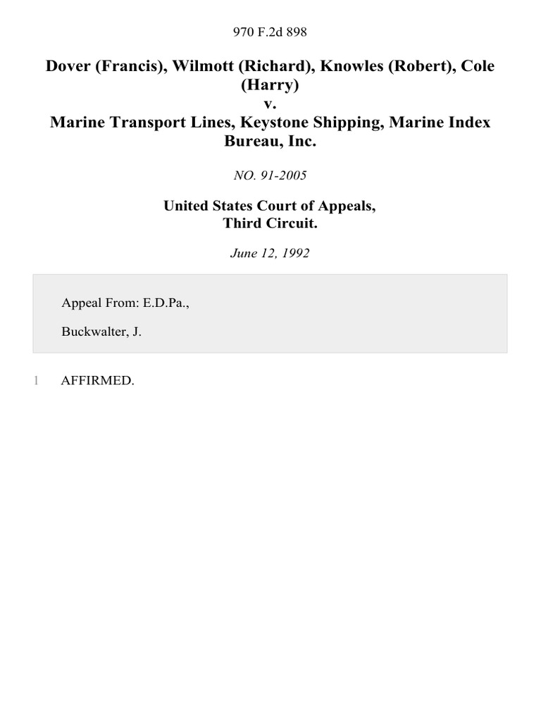 Dover (Francis), Wilmott (Richard), Knowles (Robert), Cole (Harry) v ...