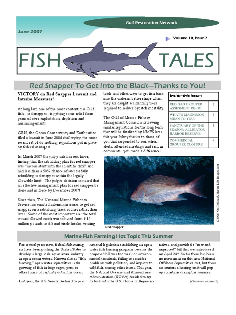 June 2007 Fish Tales Newsletter | PDF | Aquaculture | Overfishing
