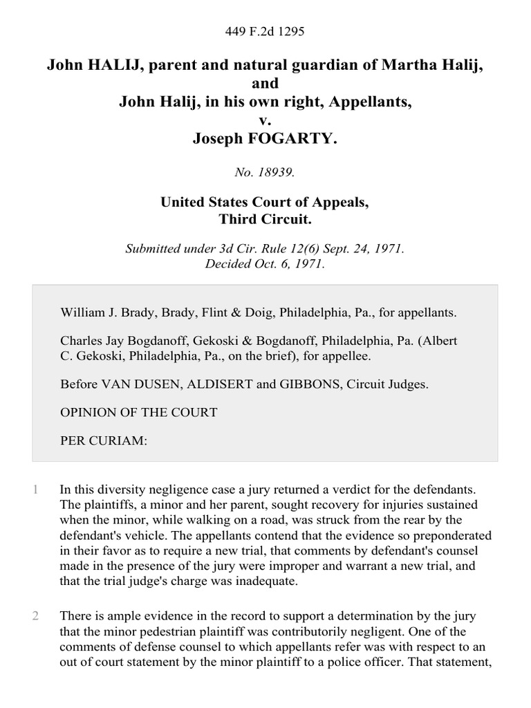 John Halij, Parent and Natural Guardian of Martha Halij, and John Halij ...