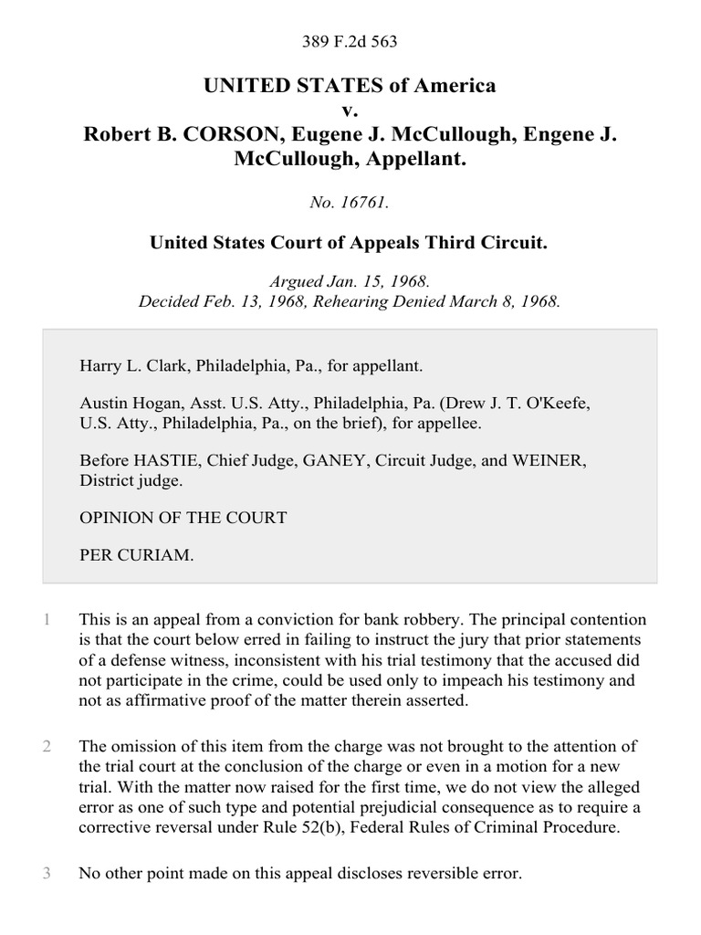 United States v. Robert B. Corson, Eugene J. McCullough Engene J ...