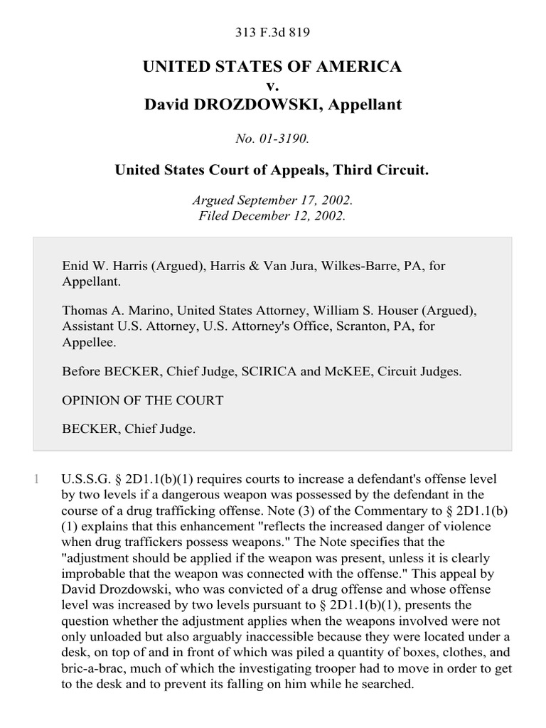 United States v. David Drozdowski, 313 F.3d 819, 3rd Cir. (2002 ...