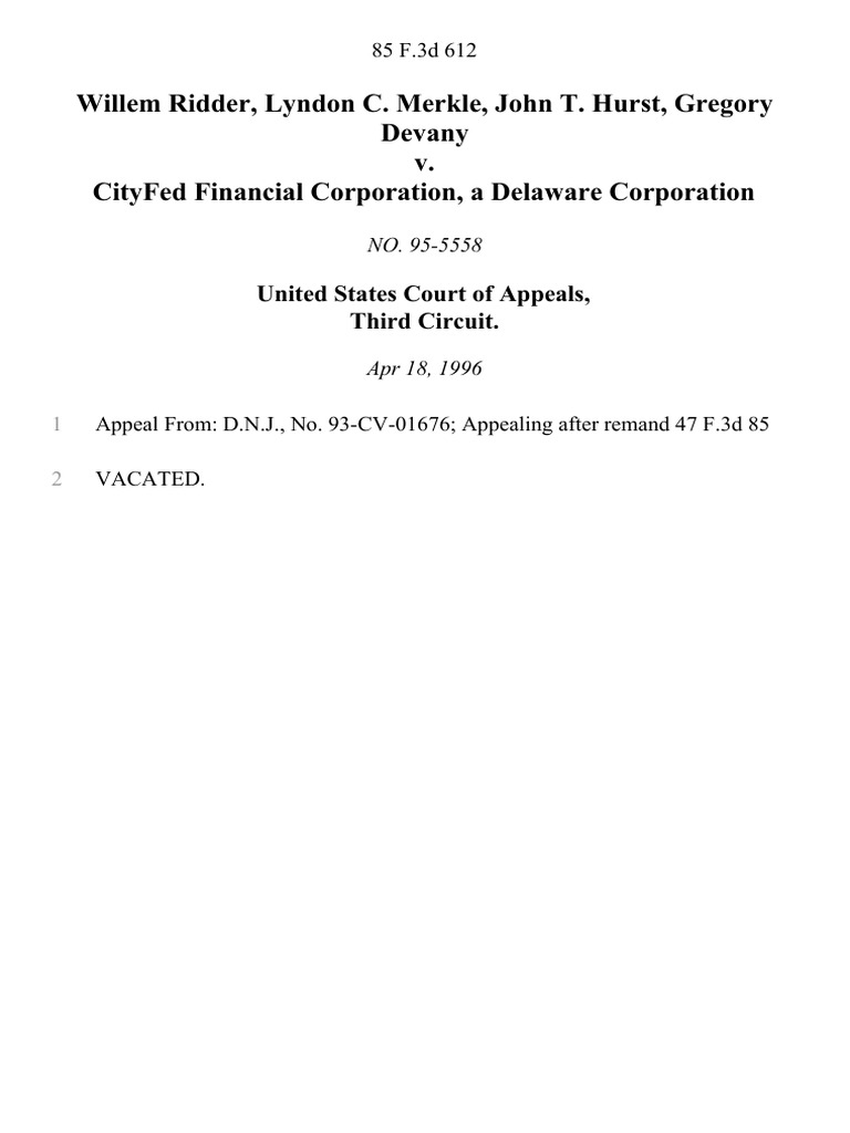 Willem Ridder, Lyndon C. Merkle, John T. Hurst, Gregory Devany v ...