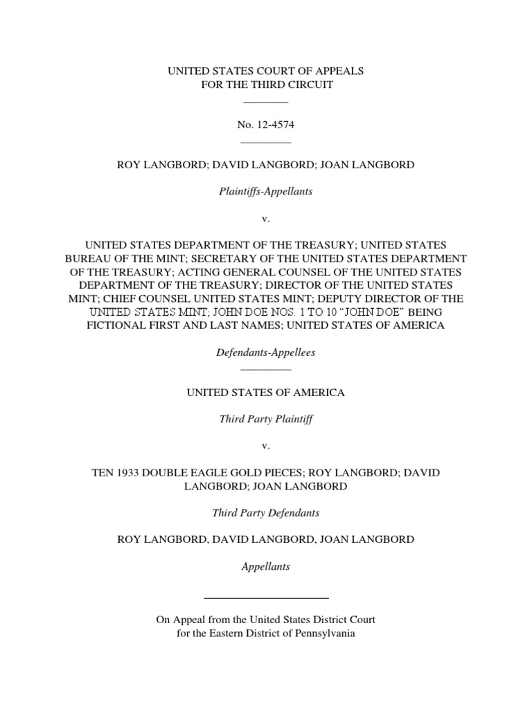 Roy Langbord v. US Dept of The Treasury, 3rd Cir. (2015) | PDF