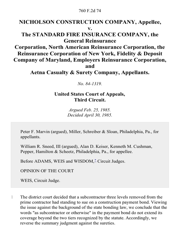 United States Court of Appeals, Third Circuit | PDF | Surety Bond | Lawsuit