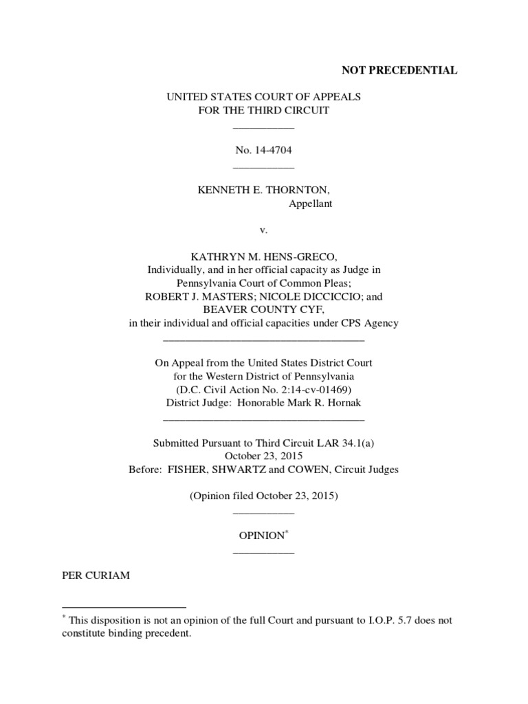 Not Precedential | PDF | Complaint | Precedent