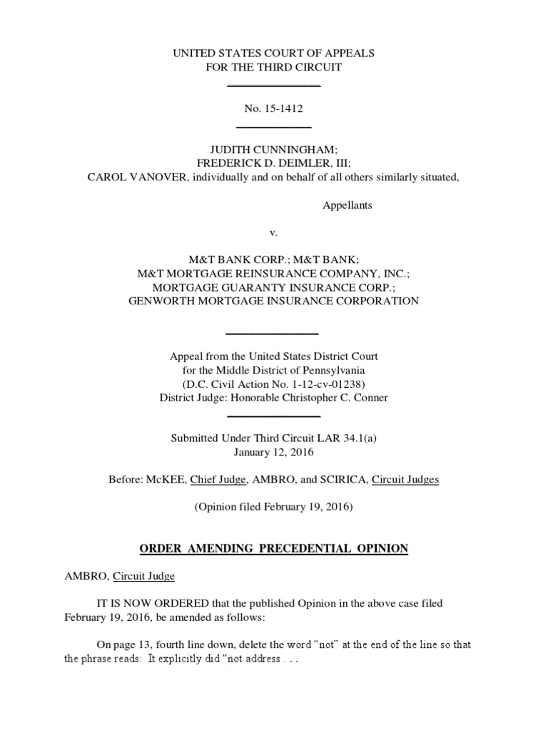 Order Amending Precedential Opinion | PDF | Politics | Law