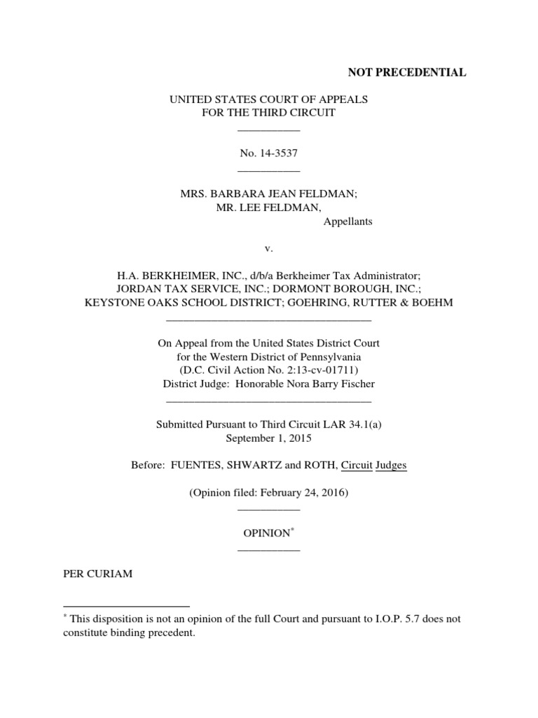 Not Precedential | PDF | Res Judicata | Collateral Estoppel