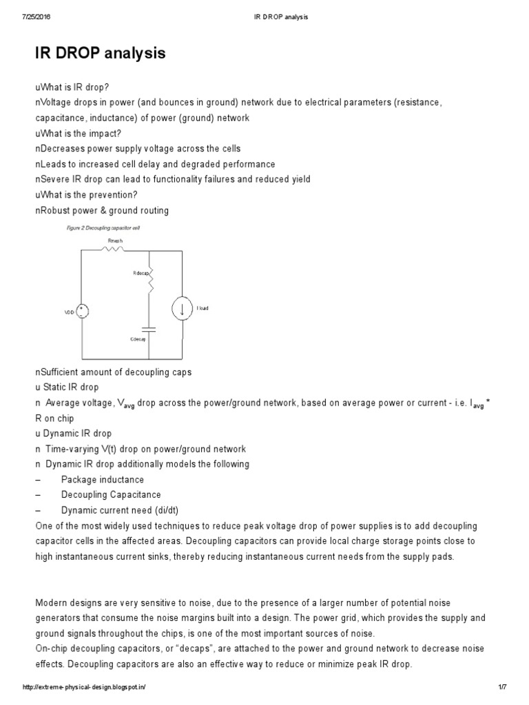IR DROP Analysis: Avg Avg | PDF | Capacitor | Manufactured Goods