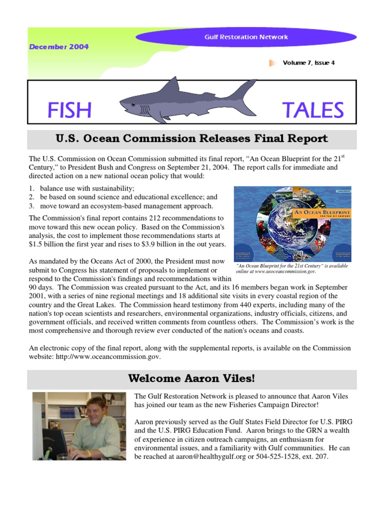 Fish Tales: U.S. Ocean Commission Releases Final Report | PDF ...