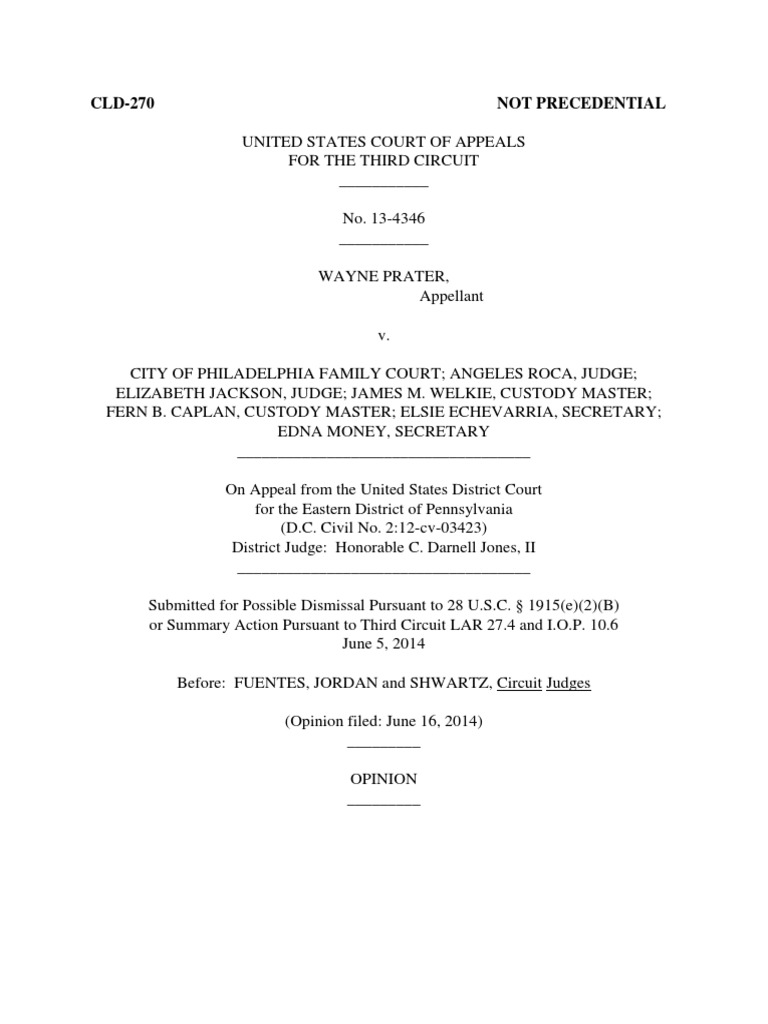 Wayne Prater v. City of Phila Family Court, 3rd Cir. (2014) | PDF ...