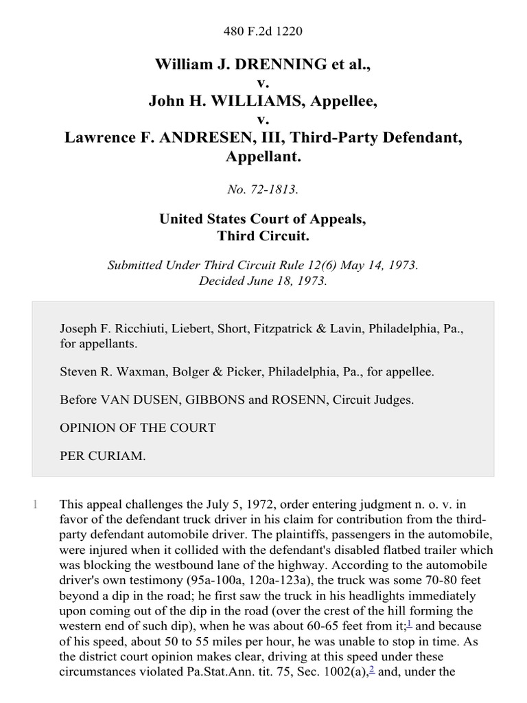William J. Drenning v. John H. Williams v. Lawrence F. Andresen, Iii ...